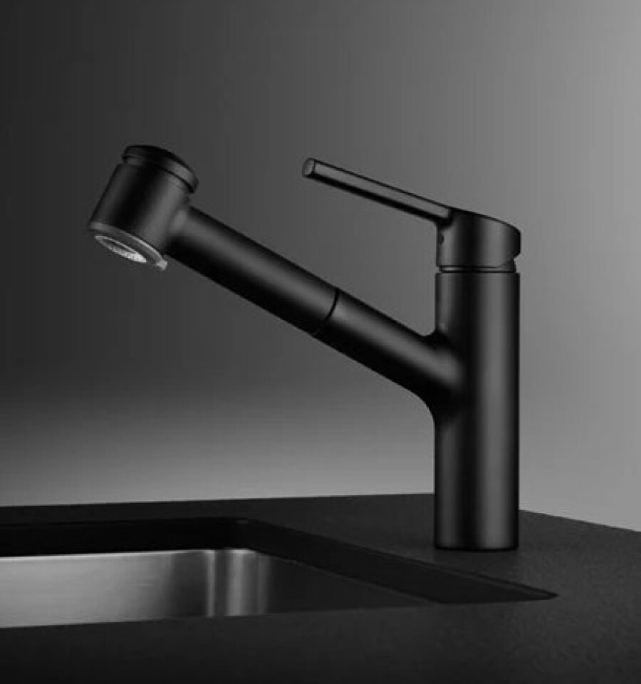 KWC Μπαταρία Κουζίνας LUNA E με αποσπώμενο ντουσάκι Black Matt | Niveco